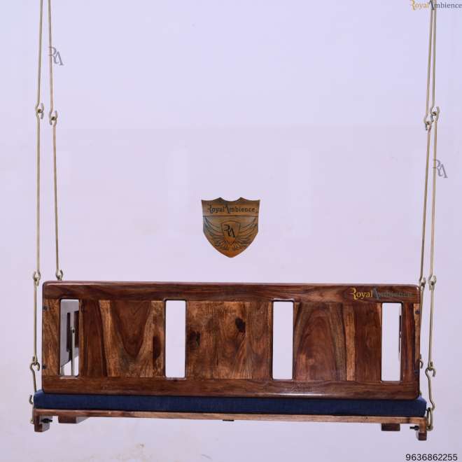 Wooden Swing Reversible Tile with Brass Coated Chain - Mannu – Royal ...
