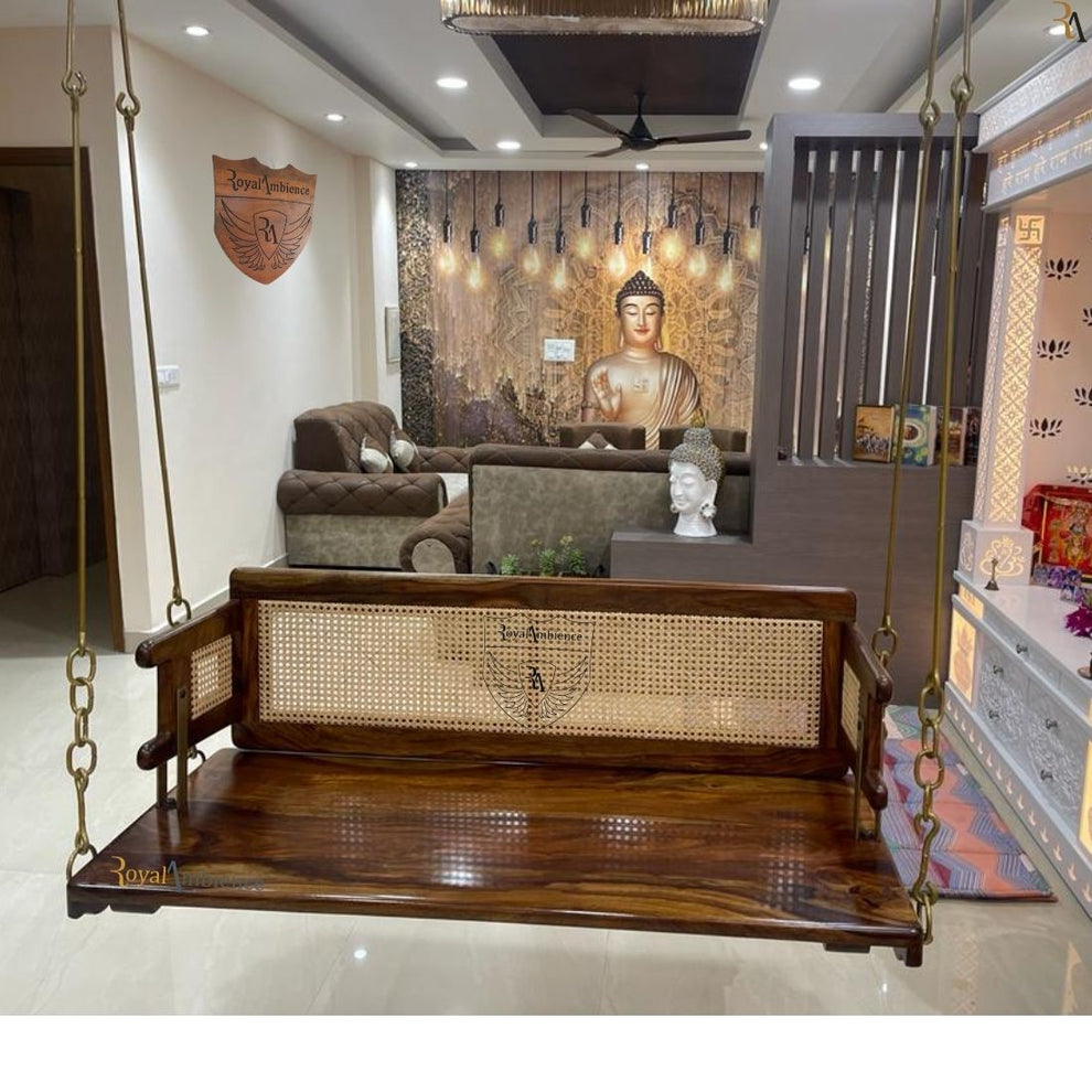 Reversible Wooden Swing ( Jhula CANE ) Onjle - Ovi – Royal Ambience™