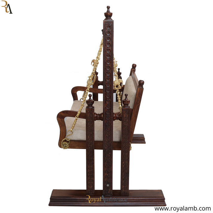 Swing with Stand (Wooden Jhula) for Living Room - BUJI (Royal Ambience ...