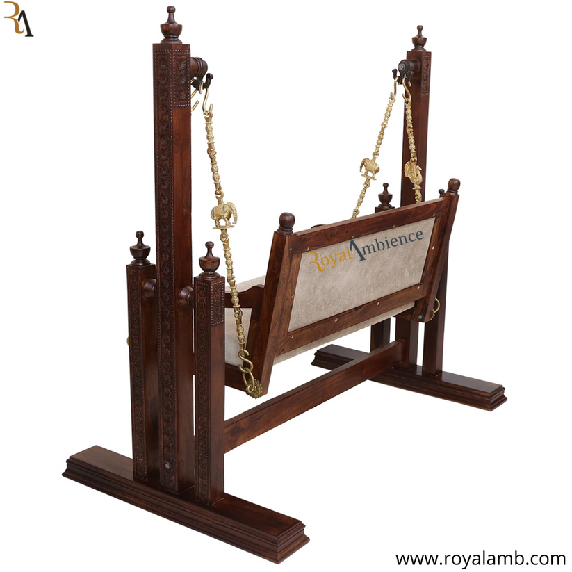 Swing with Stand (Wooden Jhula) for Living Room - BUJI (Royal Ambience ...